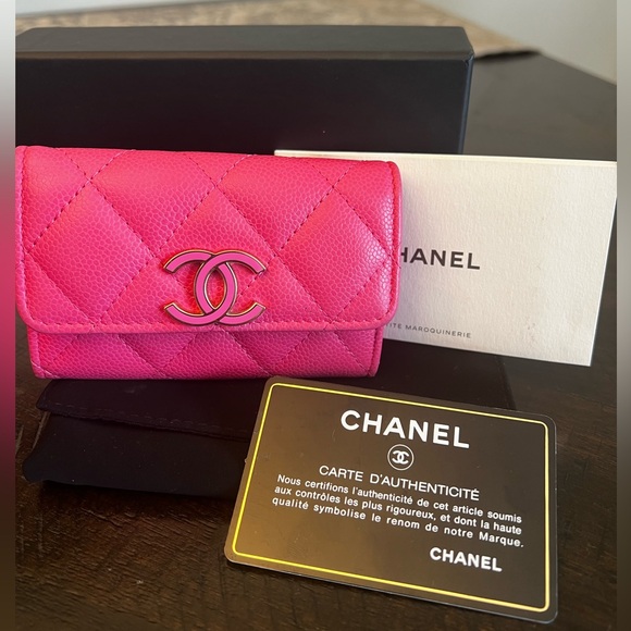 CHANEL | Accessories | Sold Caviar Hot Pink Chanel Petite Marquinerie ...